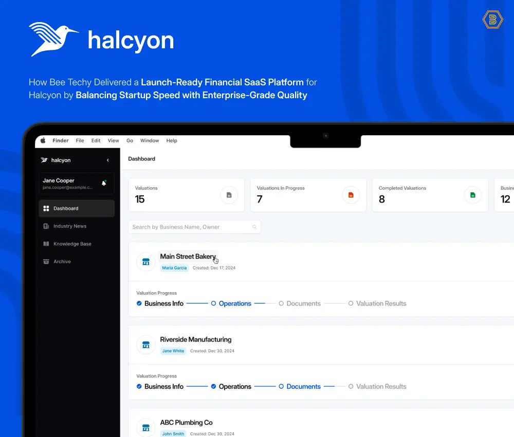 Halcyon Financial SaaS Case Study Bee Techy, LLC.